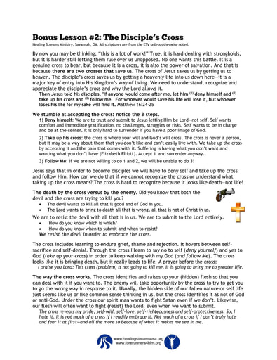 The Disciple s Cross 2 page Summary Healing Ministry Physical 